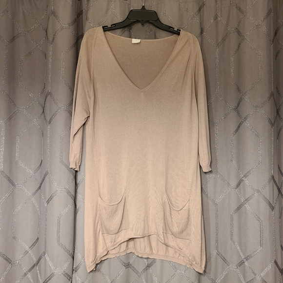 Poetry | Tops | Poetry Taupe Silk Cashmere Tunic Shirt 2 | Poshmark